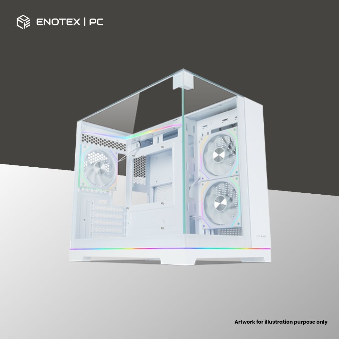 TECWARE VX PRISM M TG MATX WITH 3 ARGB FANS - WHITE – ENOTEX PC - ETEX PC