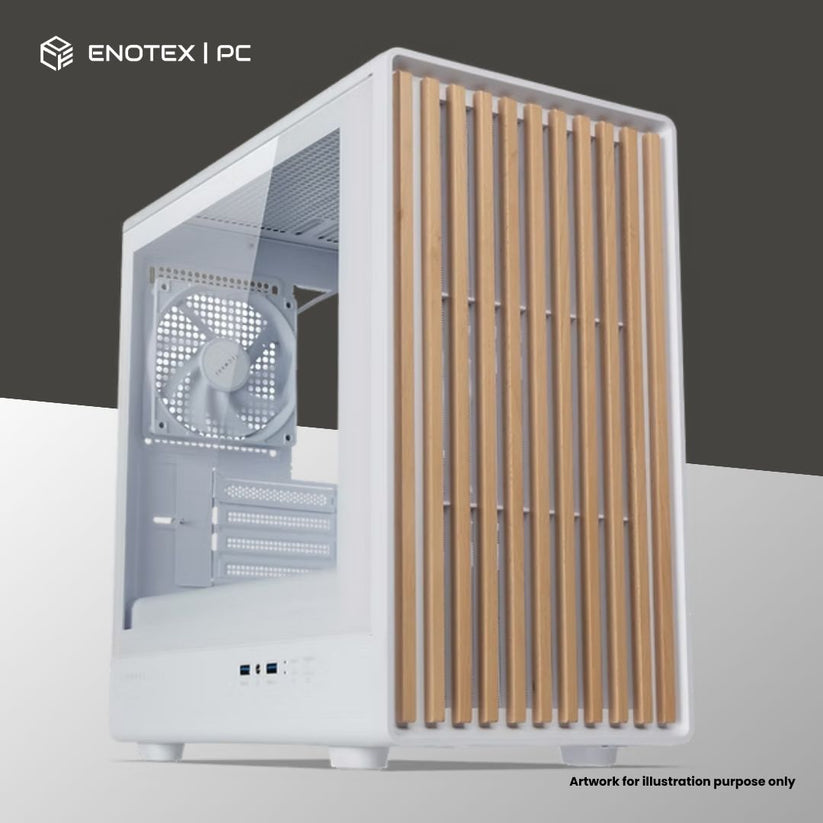 TECWARE TIMBER M TG MATX WITH 4 FANS - WHITE – ENOTEX PC - ETEX PC
